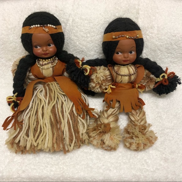 Toys | Vintage Braided Yarn Native American Dolls | Poshmark